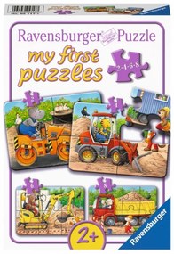 Puzzle zvířata na staveništi 2/4/6/8 dílků
