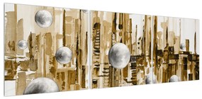 Abstraktní obraz - město (150x50 cm)