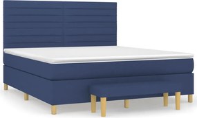 Box spring postel s matrací modrá 160x200 cm textil 3137251