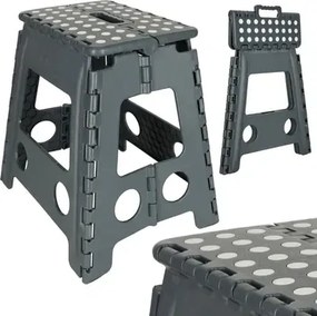 KIK Skládací stolička šedá / Stolička / protiskluzová / nosnost 150 kg