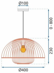 Toolight Stropní závěsné svítidlo Boho Natural APP887-1CP