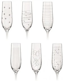 Crystalex - Bohemia Crystal Crystalex sklenice na šampaňské Viola Elements 190 ml, 6 ks (mix dekorů)