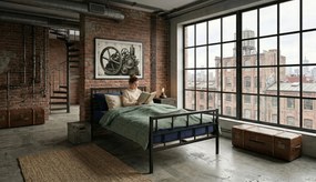 Dede Industriální kovová postel LUSSO 3, 90x200 cm Barva rámu postele: Černý rám