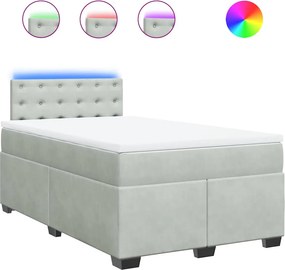 Box spring postel s matrací světle šedá 120x190 cm samet 3288570