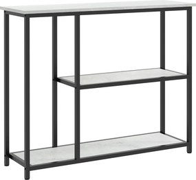 HOMCOM Konferenční stolek, Stůl do předsíně se 3 policemi, 100 x 30 x 80 cm, Boční stolek, Malý výstavní stolek pro malý prostor, Předsíň, Chodba, Obý