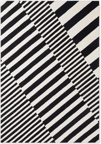 Černobílý ručně tkaný vlněný koberec 160x230 cm Stryve Flux – Elle Decoration