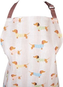 Béžová bavlněná zástěra s jezevčíky Puppy Pullover - 70*85 cm