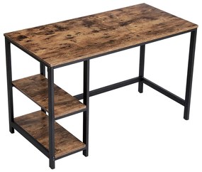 Hnědý dřevěný pracovní stůl Vasagle Ullys, 120x60x75 cm