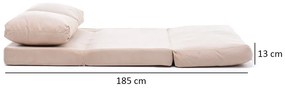 Designová rozkládací pohovka Wandella 120 cm krémová
