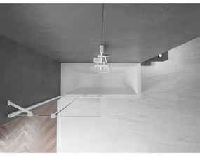 Mexen Velar, 2-křídlová posuvná vanová zástěna 90 x 150 cm, 8mm čiré sklo, bílý profil, 896-090-000-01-20