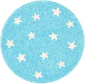 Kulatý koberec Agnella Funky Top Starf Hvězdy modrý Rozměr: průměr 133 cm