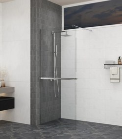 Erga Paris, sprchová zástěna Walk-In 30x200 cm, 8mm šedé sklo, chromový profil, ERG-V02-PARIS-030x200-GR-CR
