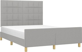 Rám postele bez matrace světle šedý 140 x 190 cm textil 3125049