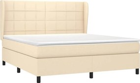 Box spring postel s matrací krémová 160x200 cm textil 3127978