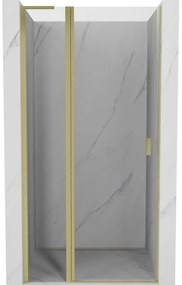 Mexen, Mexen Mist L výklopné sprchové dveře 120 cm, transparentní, broušené zlaté - 8A4L-120-000-55-00