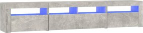 TV skříňka s LED osvětlením betonově šedá 210x35x40 cm 3152733