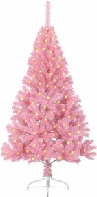 Umělý osvětlený vánoční stromeček Růžová 150 cm PVC 3397059