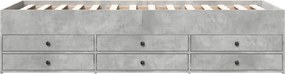 Válenda se zásuvkami bez matrace betonově šedá 75 x 190 cm 3280891