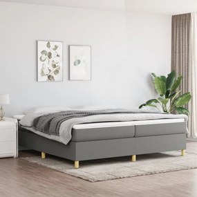 Box spring postel s matrací tmavě šedá 200x200 cm textil 3144547