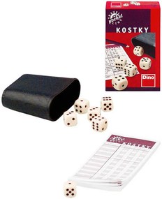 DINO Hra Kostky cestovní set 6ks s kelímkem a bločkem *SPOLEČENSKÉ HRY* dn621206