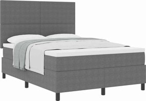 Postel s boxspringem s čelo Světle šedá a bílá 140 x 190 cm 3337555