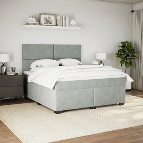 Box spring postel s matrací světle šedá 180x200 cm samet 3293272