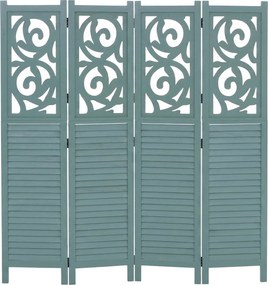 Paraván T568, dělící stěna, 4 panely - 170 × 160 cm - zelená