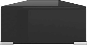 TV stolek / podstavec na monitor sklo černý 110x30x13 cm 244140