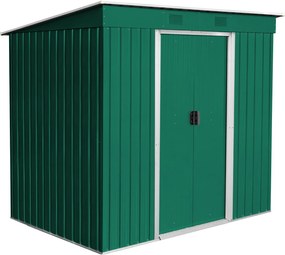 Zahradní domek BestBerg ZD-67GRW / 4,3 m² / 197 × 217 × 202 cm / zelená/bílá