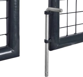 Zahradní plotová branka z pozinkované oceli - šedá | 289x175 cm
