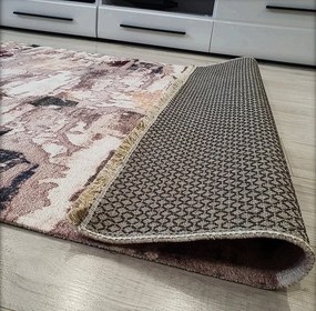 HU Hnědý skvrnitý koberec Banco 218 Rozměr: 60x110 cm