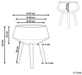 Stojan na květiny s dřevěnými nohami ⌀ 35 cm taupe AGRIA Beliani