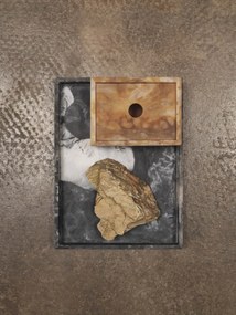Ferm Living Podnos Mist Charcoal 10 x 15 cm, černá barva, pryskyřice