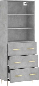 Skříň highboard betonově šedá 69,5x34x180 cm kompozitní dřevo 3189369