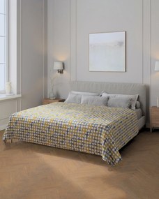 Přehoz na postel 220x260 cm barva modrá látka pletený vzor, vzorované