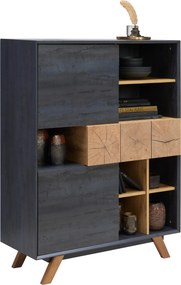 XXXLutz VYSOKÁ KOMODA, barvy dubu, tmavě šedá, 100/133,5/40 cm Carryhome - Vysoké komody - 002798002002
