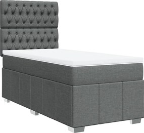 Box spring postel s matrací tmavě šedá 80 x 200 cm textil 3293803