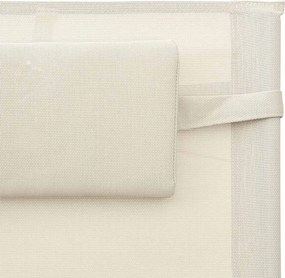 Zahradní lehátka 2 ks textilen krémová a šedá 310510