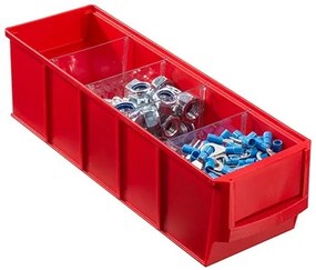 Allit Plastový regálový box ShelfBox typ A - 91 x 300 x 81 mm, 16 ks, červený