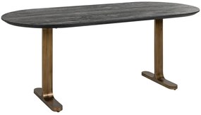 Černý dřevěný jídelní stůl Richmond Revelin 200 x 90 cm
