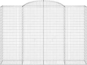 Klenuté gabionové koše 2 ks 300x50x200/220cm pozinkované železo 3146791