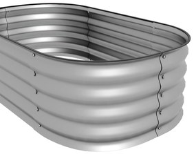 Outsunny vyvýšený záhon kovový 105x62x30cm květináč zeleninový záhon DIY květinový truhlík s otevřeným dnem bylinkový záhon pro zahradu balkon stříbr…
