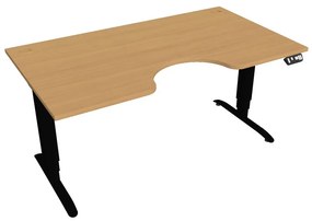 Hobis Motion Elektr. nastavitelný stůl 160x90 s pamětí - HOBIS ERGO MOTION MSE 3M 1600 Dekor stolové desky: buk, Barva kovové podnože: černá
