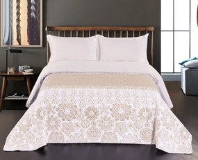 Oboustranný přehoz na postel DecoKing Alhambra béžový/bílý