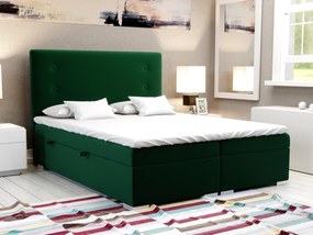 Kontinentální postel 140 cm Grini (smaragdová) (s úložným prostorem). 1044213
