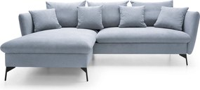 Rohová rozkládací sedací souprava do L VITO, 258 cm, s úložným prostorem Roh pohovky: Levý roh, Barva látky: Bílo-šedá (Solid 80)
