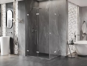 Mexen Lunar-F Duo, skládací sprchový kout 100 x 70 cm, 8mm čiré sklo, chromový profil, 836-100L-070P-01-00