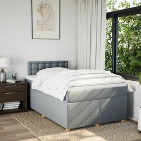 Box spring postel s matrací světle šedá 120x190 cm textil 3288933