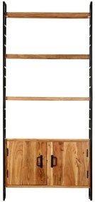 vidaXL 4patrová knihovna 80 x 30 x 180 cm masivní akáciové dřevo