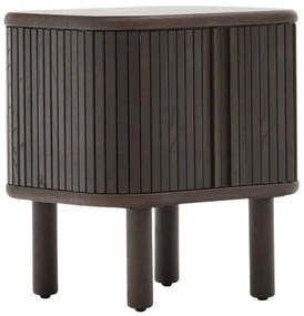 OnaDnes -20% Tmavě hnědý dřevěný noční stolek Kave Home Mailen 50 x 40 cm